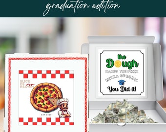 Printable Money Pizza Sign for Birthday Gift Pizza Box for Money Pizza ...