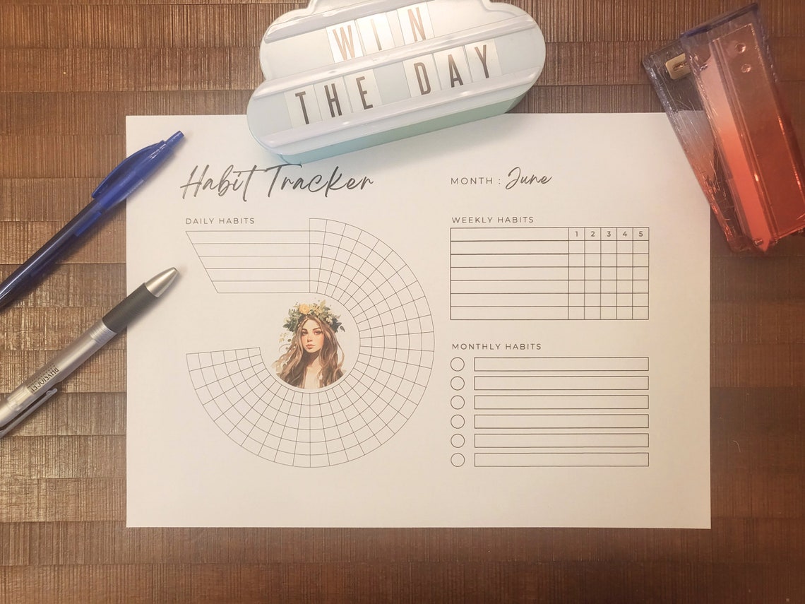 Circle Habit Tracker Printable Daily Habit Tracker Circle - Etsy