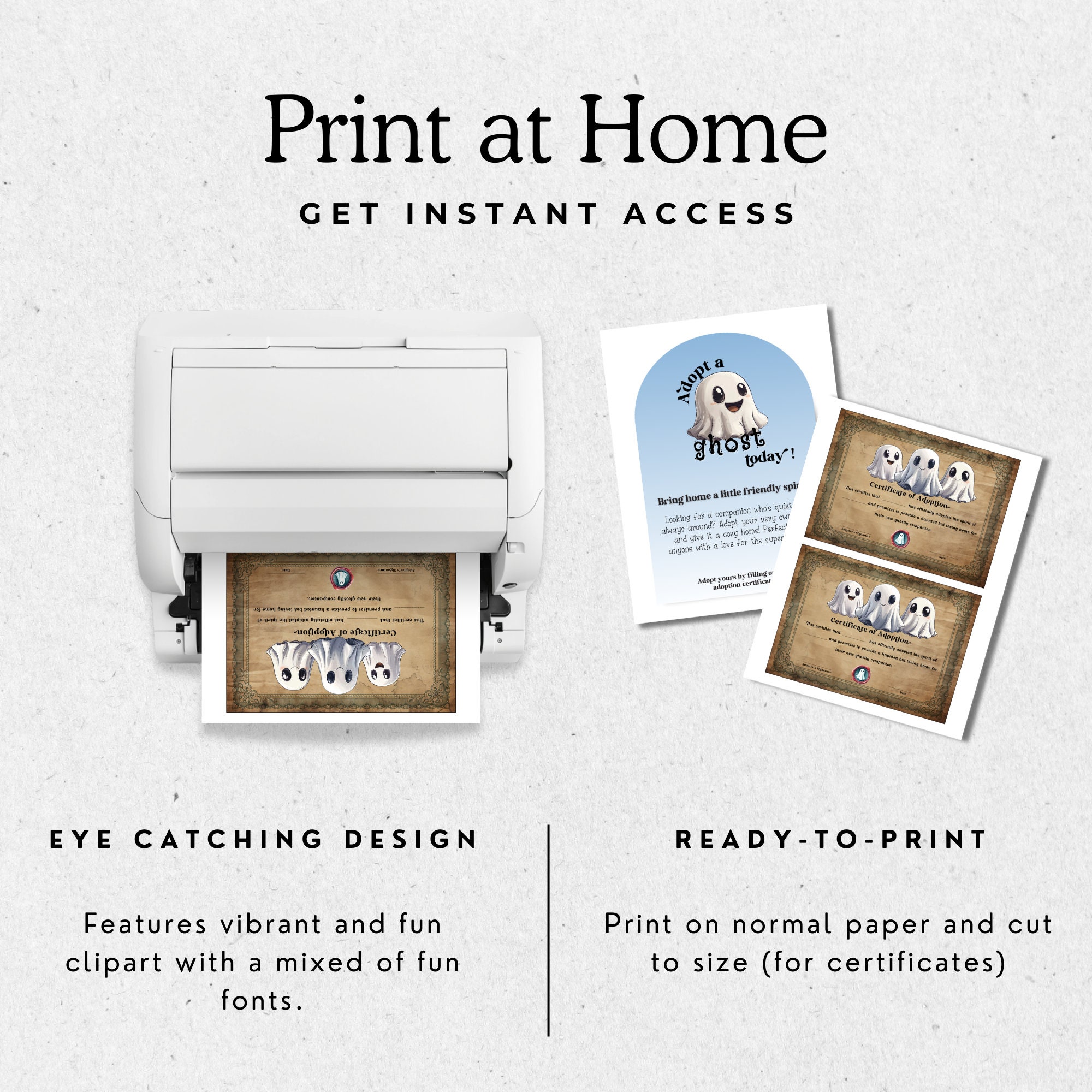 Adopt a Ghost Certificate Printable Adopt a Ghost Sign Pet Ghost ...