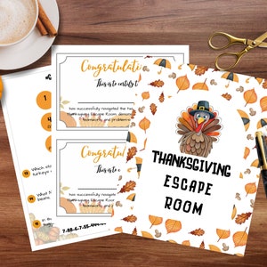 Thanksgiving Escape Room Printable Escape Room for Kids Escape Game ...