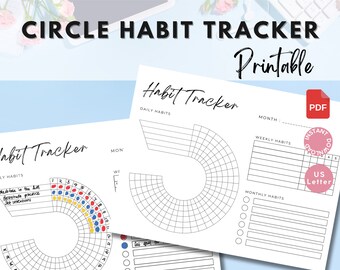 Circle Habit Tracker Printable Daily Habit Tracker Circle Daily Tracker ...