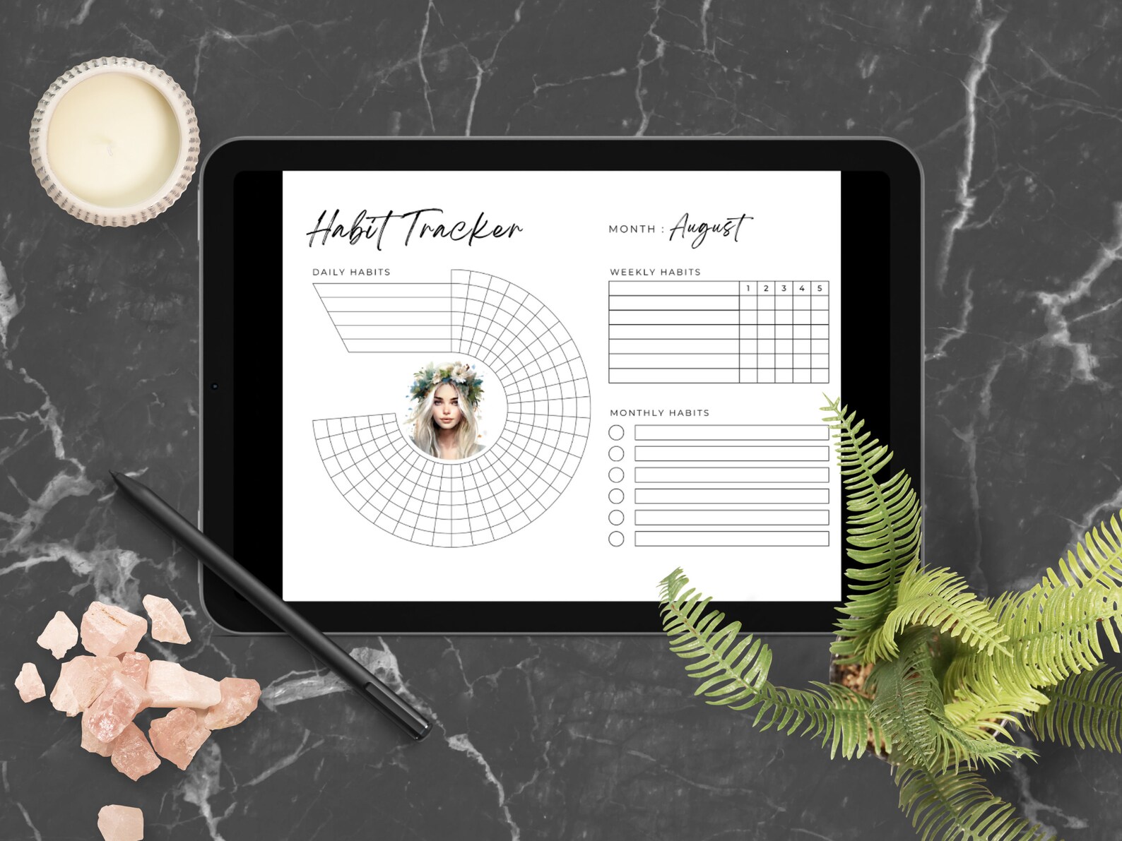 Circle Habit Tracker Printable Daily Habit Tracker Circle Daily Tracker ...