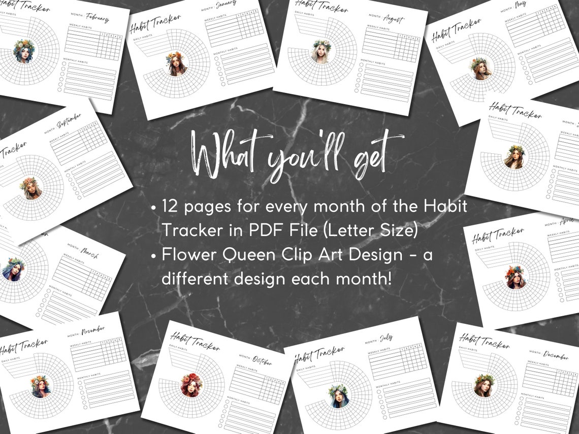 Circle Habit Tracker Printable Daily Habit Tracker Circle Daily Tracker ...