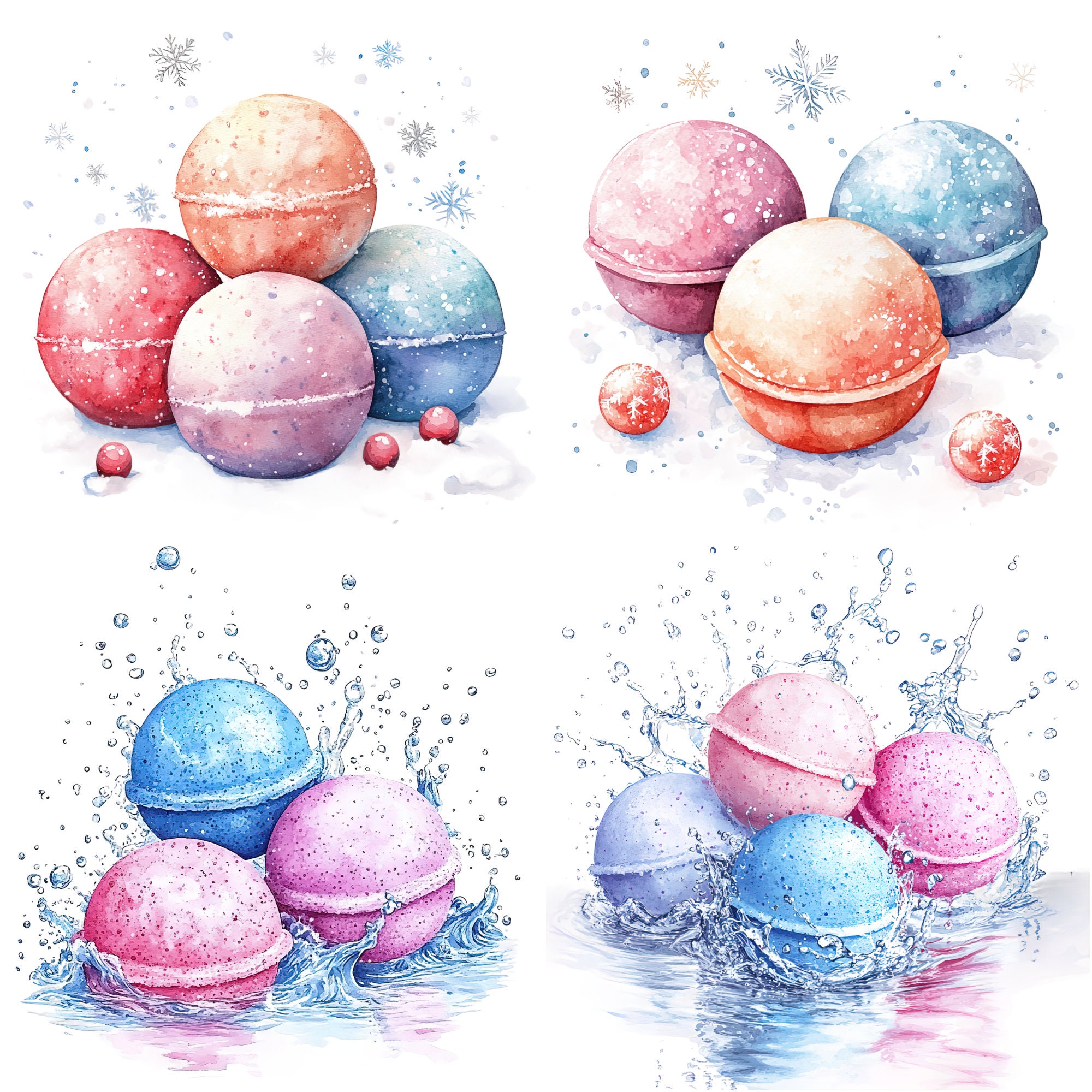 Bath Bomb Clipart PNG Watercolor Spa Clipart Bath Bomb Birthday ...