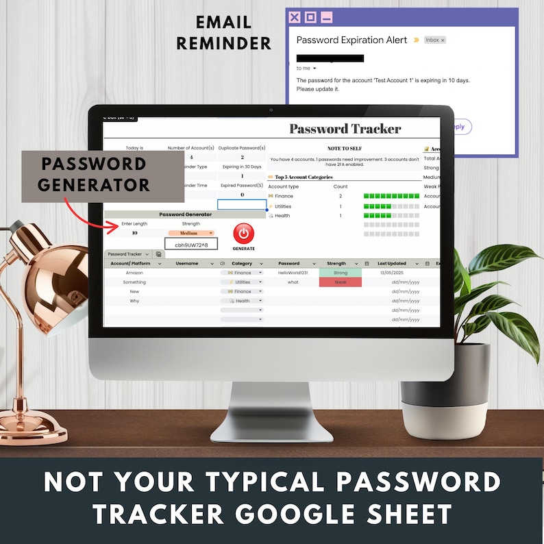 Password Tracker Google Sheet Digital Password Organizer Spreadsheet ...