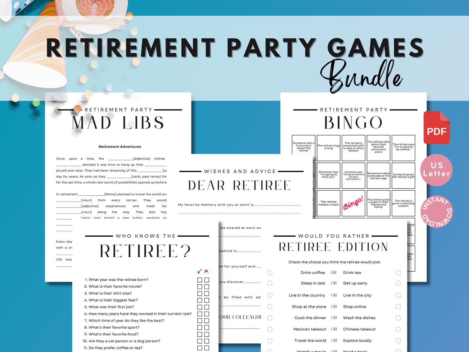 Retirement Party Games Bundle: Printable Games for a Fun and Memorable ...