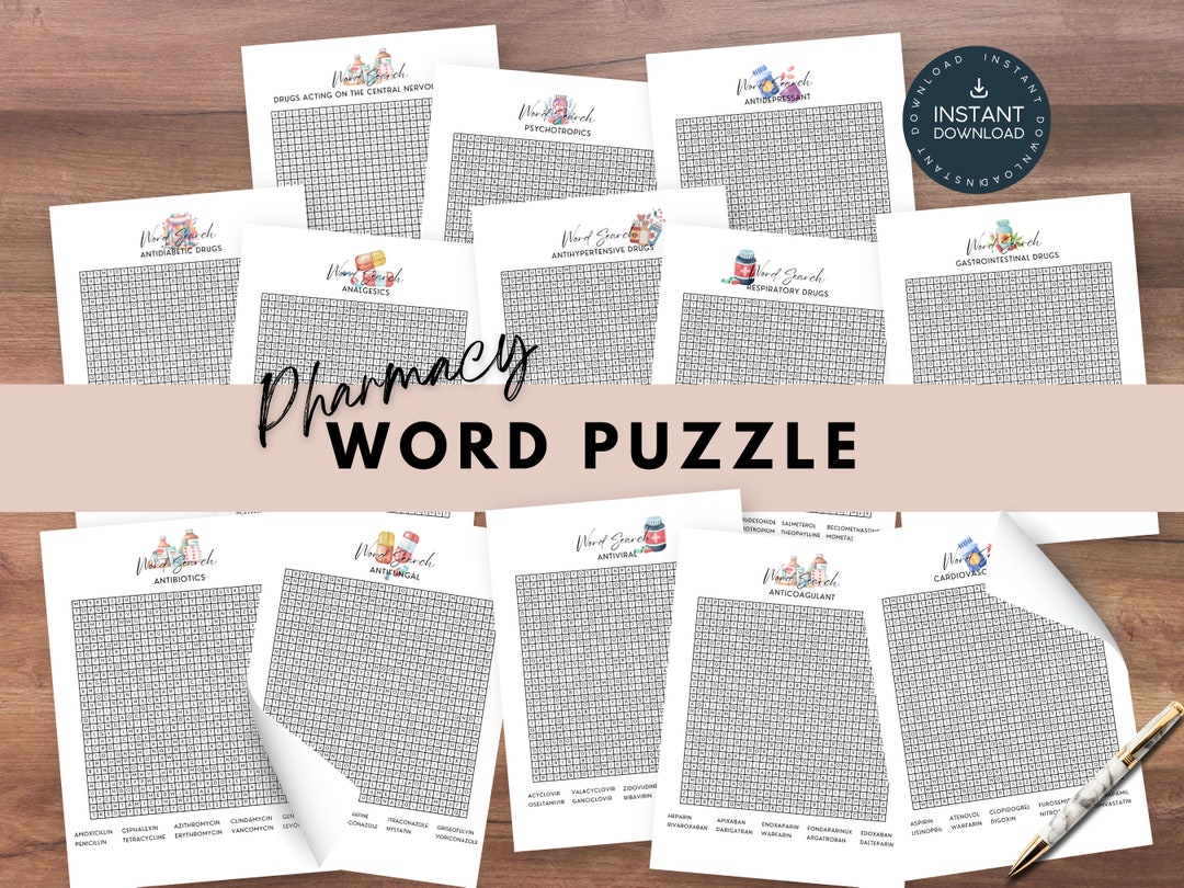 Printable Pharmacy Word Search Pharmacy Week Games Printable Pharmacy ...