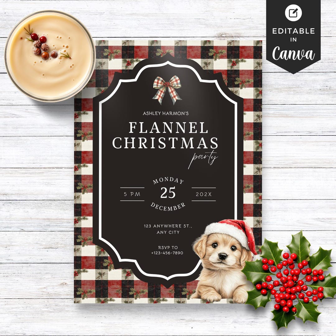 Flannel Christmas Party Invitation Channel the Flannel Holiday Invite ...