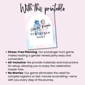 Gender Reveal Scavenger Hunt Clue Cards for Gender Reveal Game Baby ...