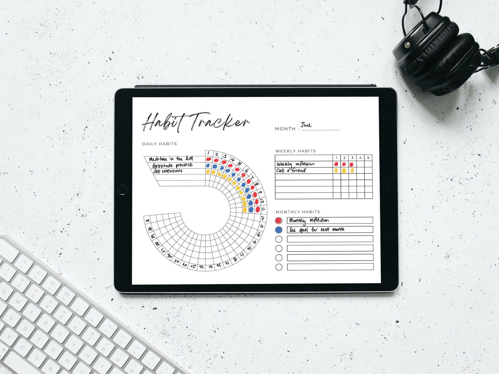 PDF Circle Habit Tracker Printable Circular Monthly Circle Daily ...