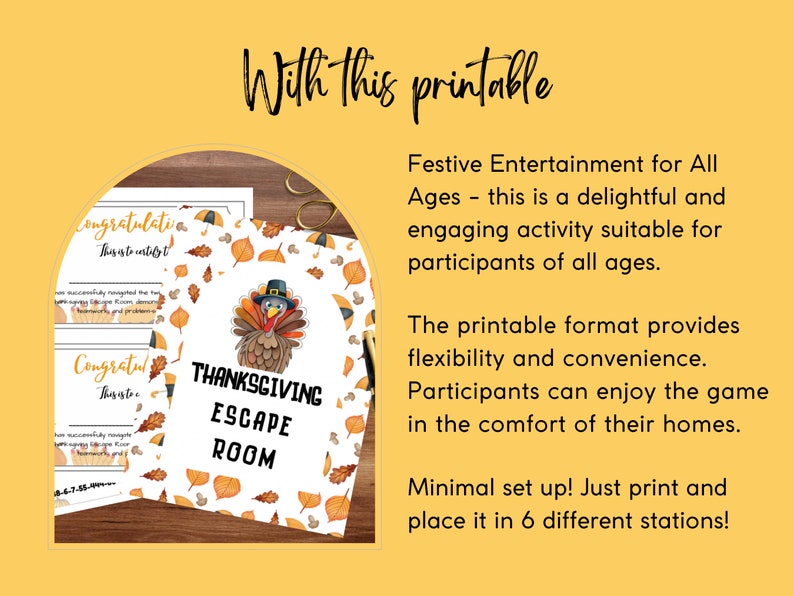 Thanksgiving Escape Room Printable Escape Room for Kids Escape Game ...