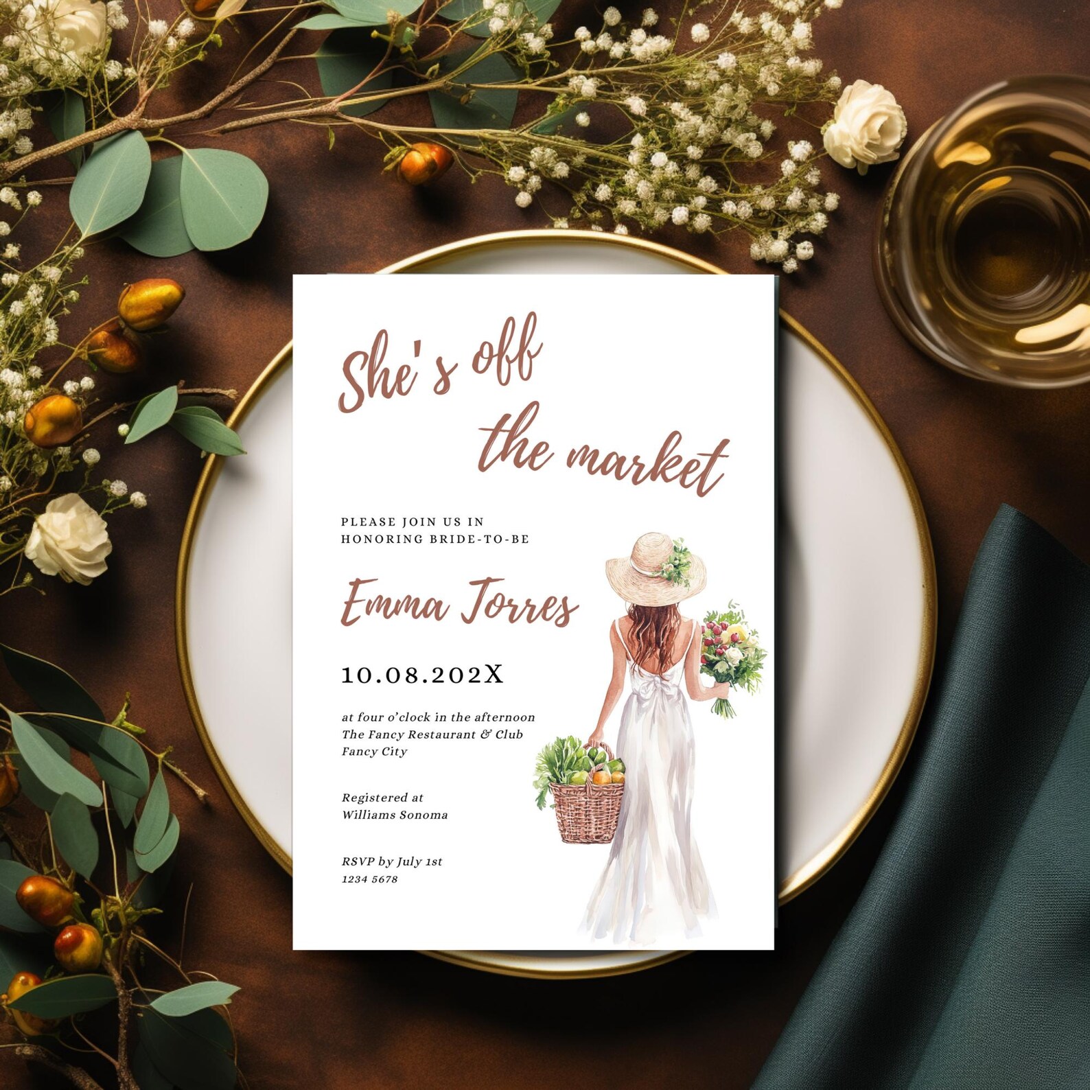 She's off the Market Bridal Shower Invitation Set, Farm Fresh off the ...