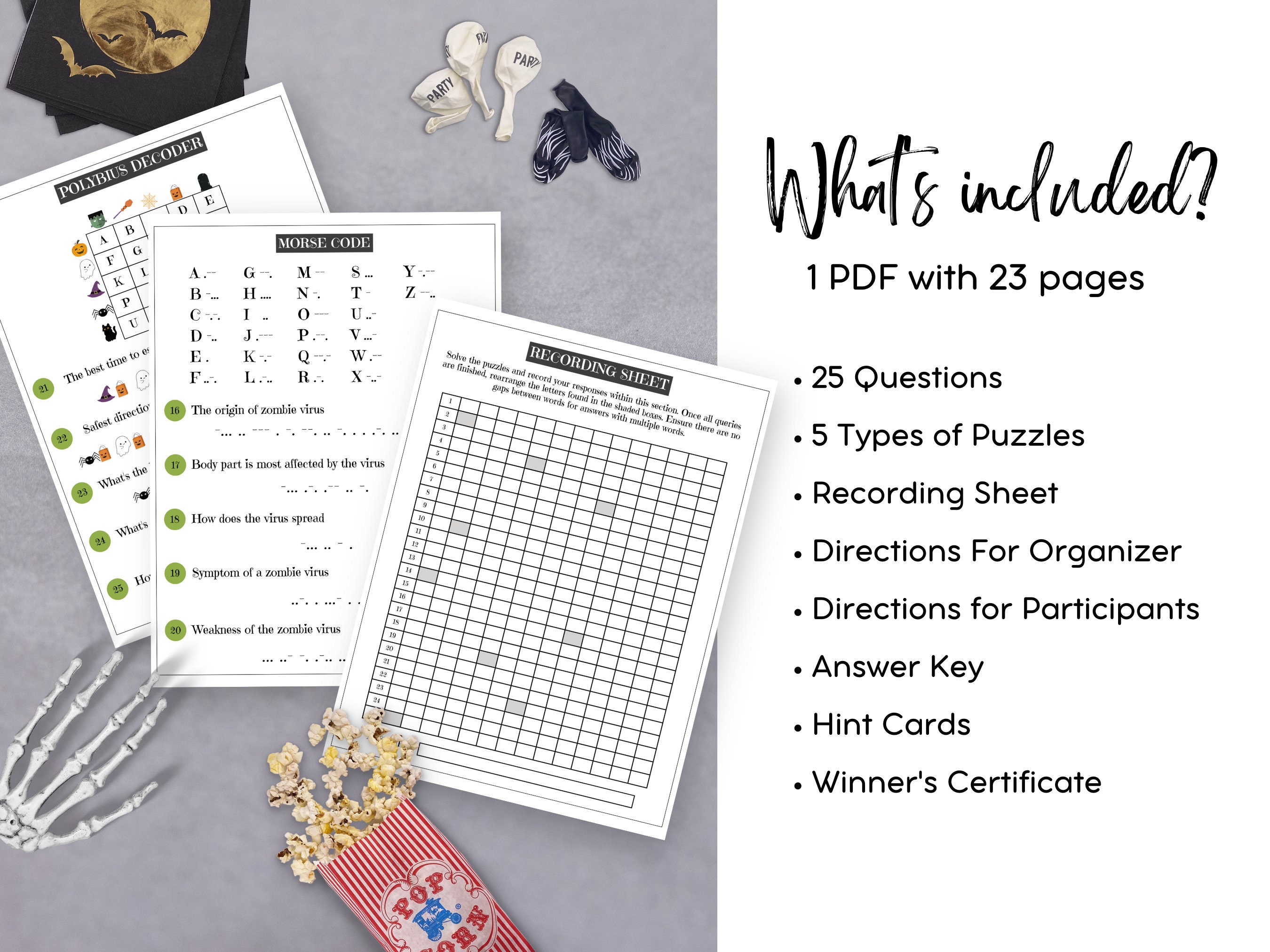 Zombie Escape Room Kit Printable Escape Room for Kids Birthday Party ...