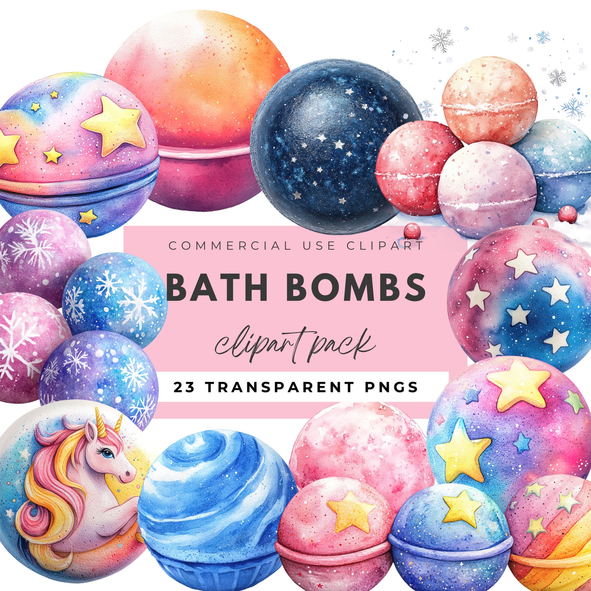 Bath Bomb Clipart PNG Watercolor Spa Clipart Bath Bomb Birthday ...