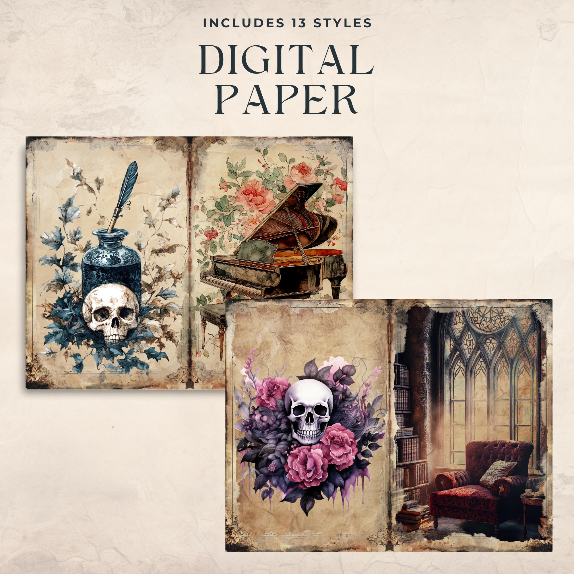 Dark Academia Junk Journal for Scrapbooking, Vintage Printable Papers ...