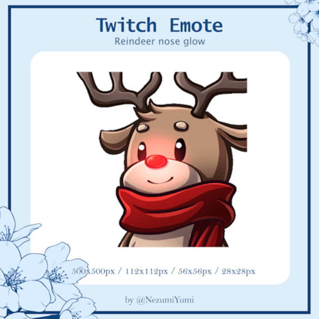 Twitch Animated Emote / Reindeer - Nose Glow / Cute / Instant Download ...