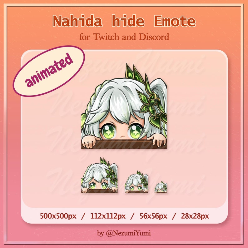 Twitch Animated Emote / Genshin Impact / Nahida Hide / Cute / Instant ...