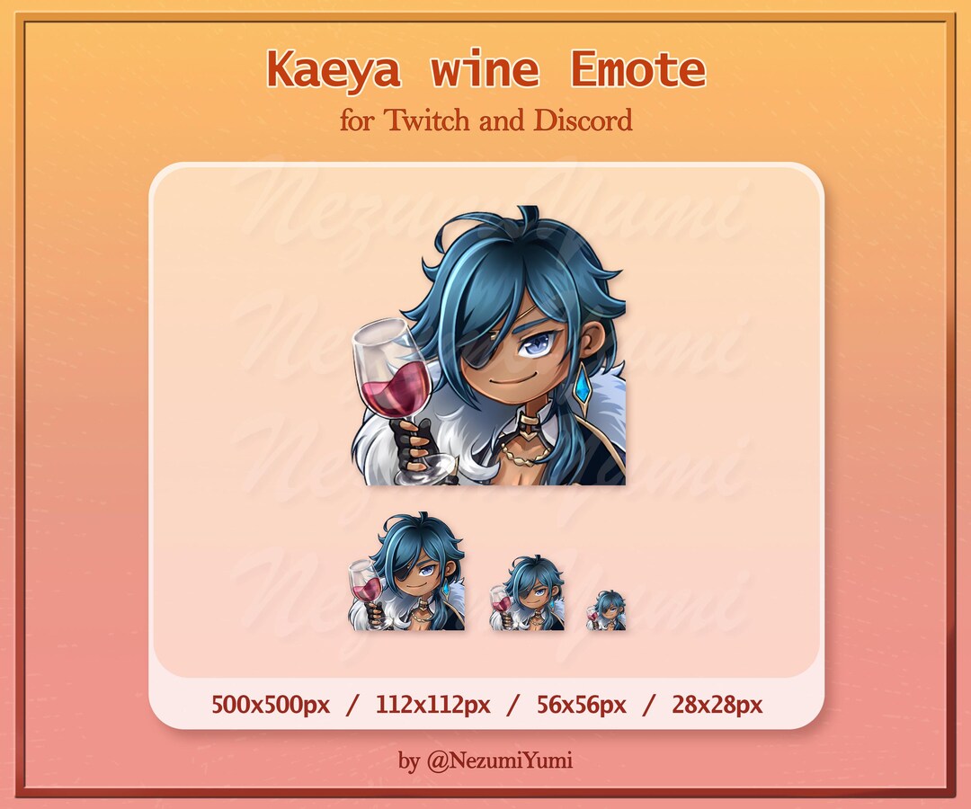 Twitch Emote / Genshin Impact / Kaeya - Wine / Cute / Instant Download ...