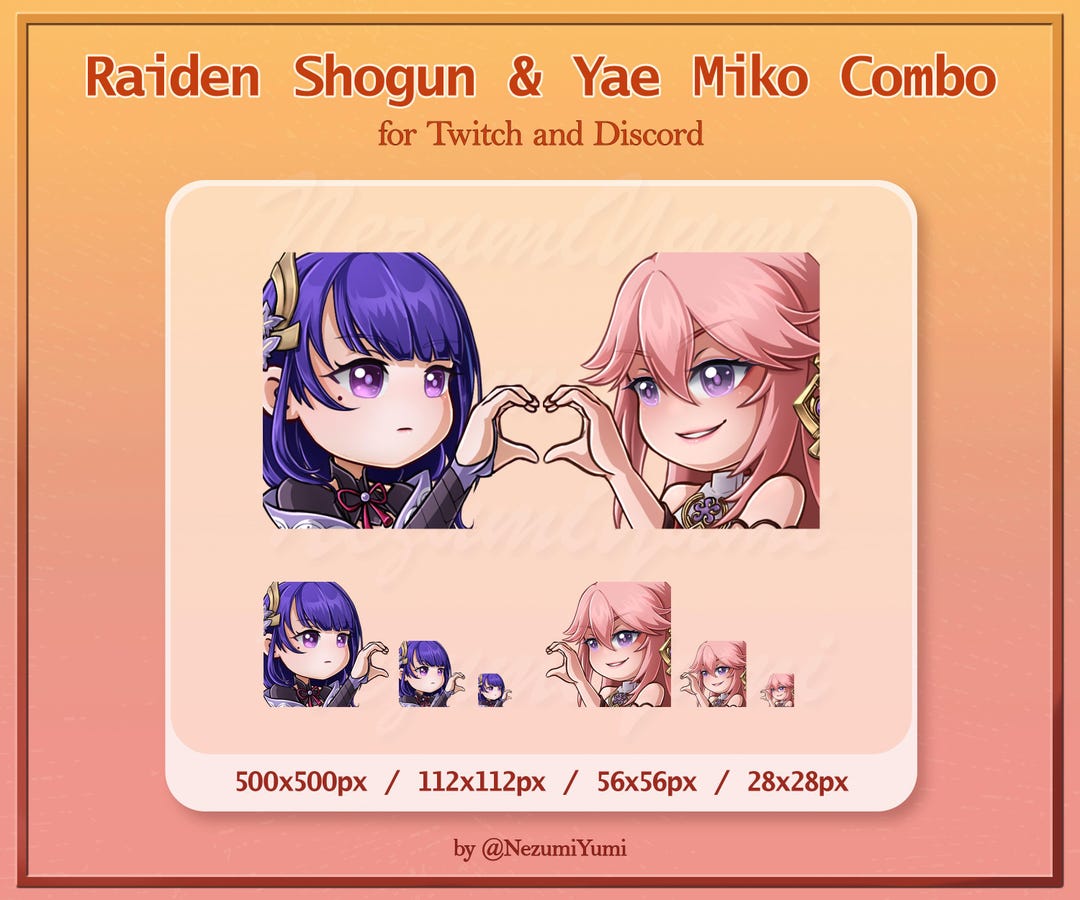 Twitch Combo Emote / Genshin Impact (2 Pieces - Raiden Shogun & Yae ...
