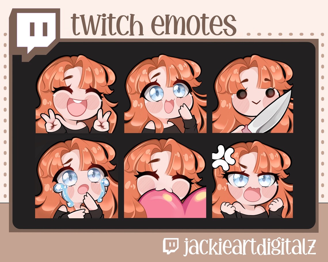 Twitch Emotes Heart Crying Happy Grumpy Knife - Etsy