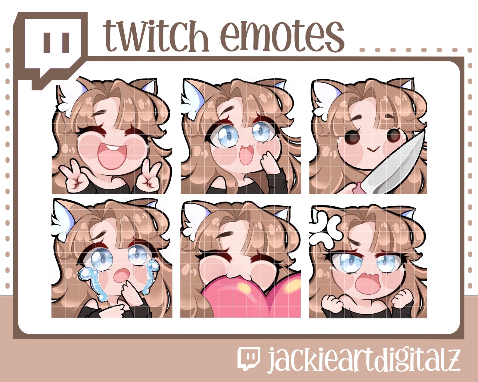 Twitch Emotes Heart Crying Happy Grumpy Knife - Etsy