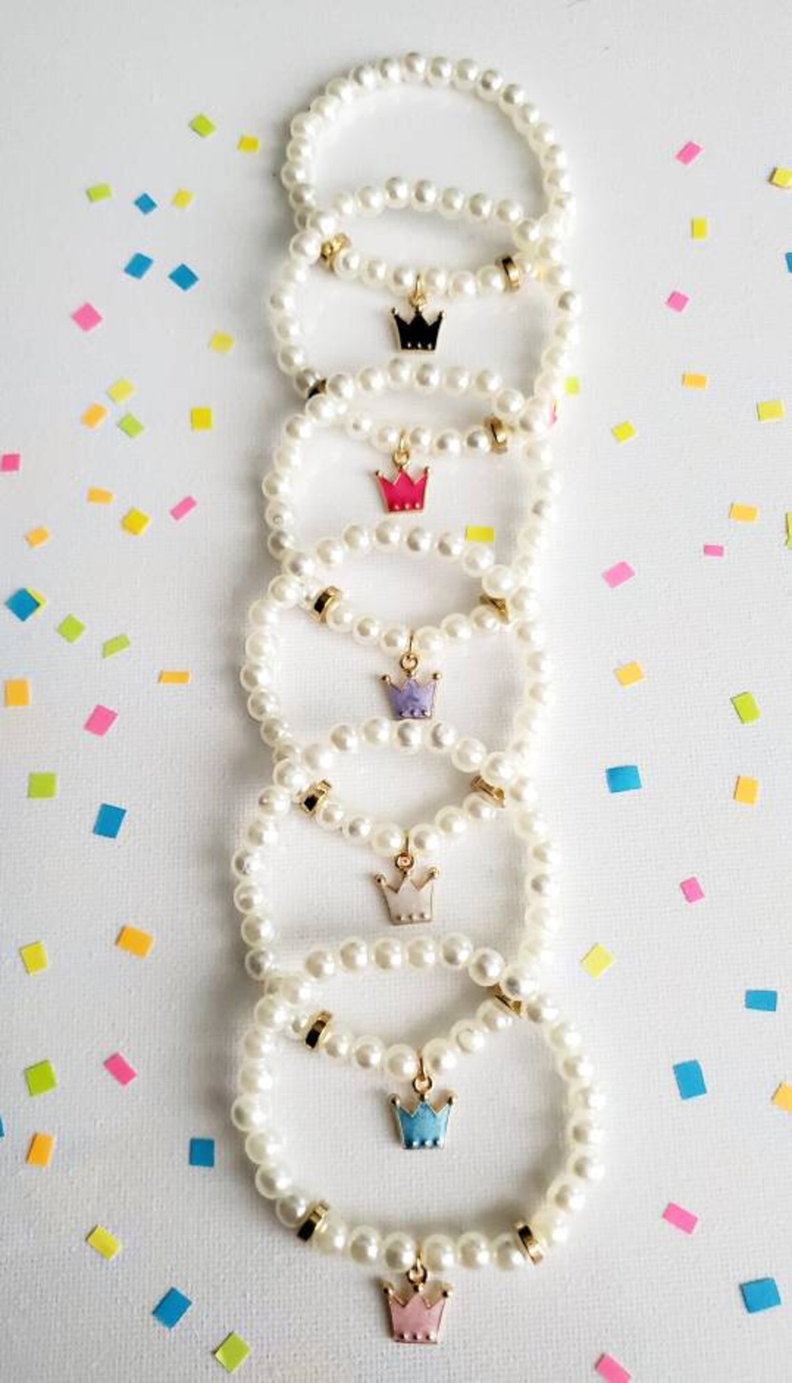 Princess Bracelets Set of 5 Crown Bracelets Princess Party - Etsy