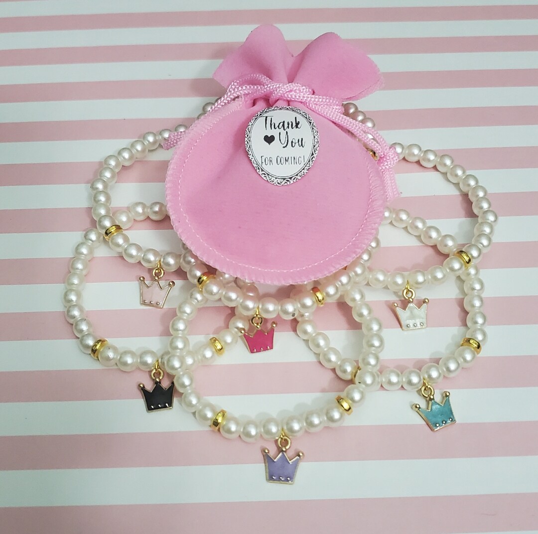Princess Bracelets, Set of 5, Crown Bracelets, Set of 3, Princess Party ...