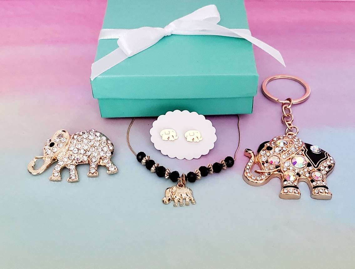 Elephant Mystery Box, Elephant Surprise Box, Elephant Jewelry Set, Gift ...
