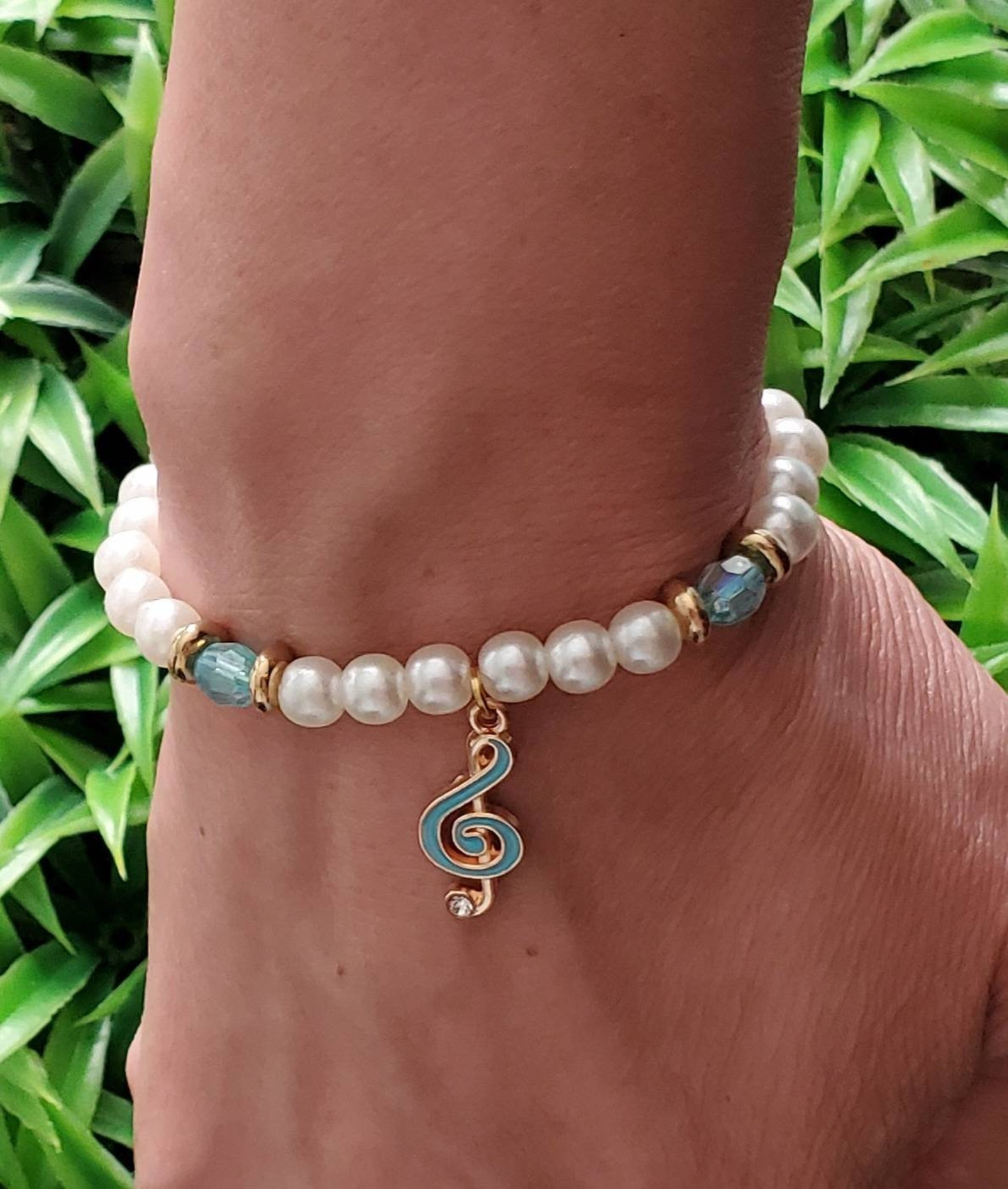 Music Note Bracelet, Music Note Jewelry, Beaded Bracelet, Jewelry, Gift ...