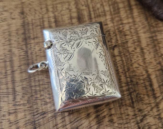 Antique Victorian Sterling Silver 'kite-shield' Vesta Case, 1897 ...