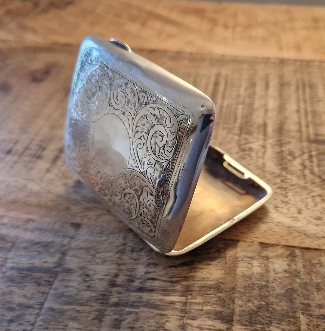 Antique 1920s Sterling Silver Cigar Case, Birmingham. - Etsy
