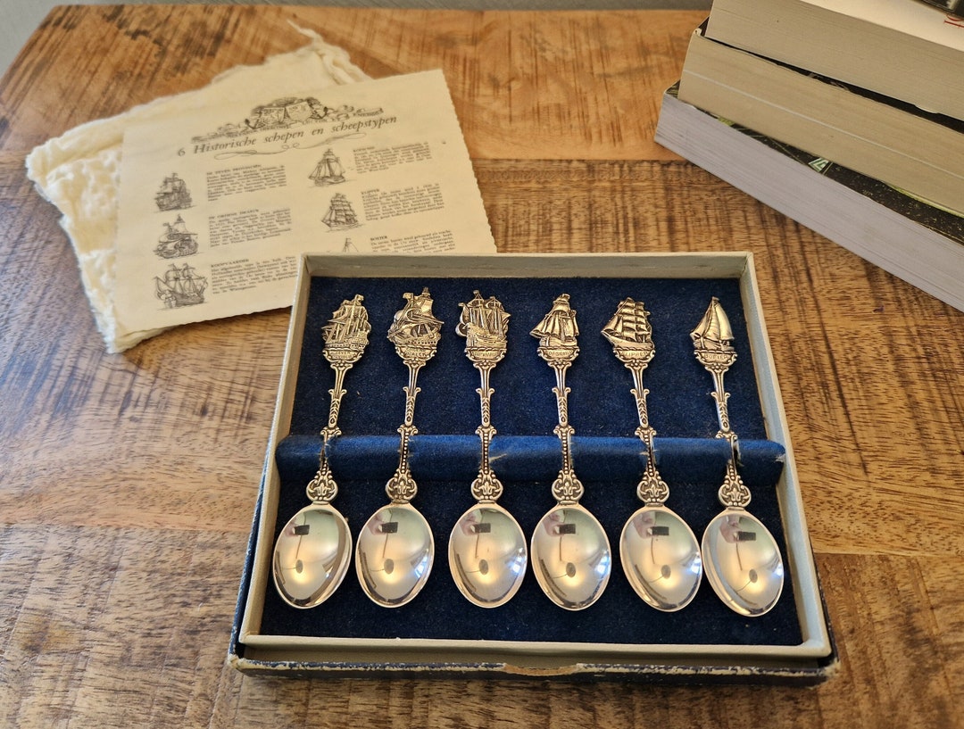 Vintage Boxed Set of Dutch Silver-plated Novelty Tea/coffee Spoons, '6 ...