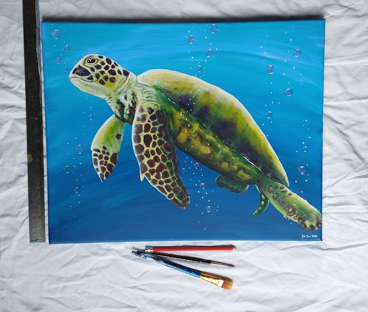 Turtle Art Acrylic Painting Turtle Art Original Turtle Picture, Turtle ...