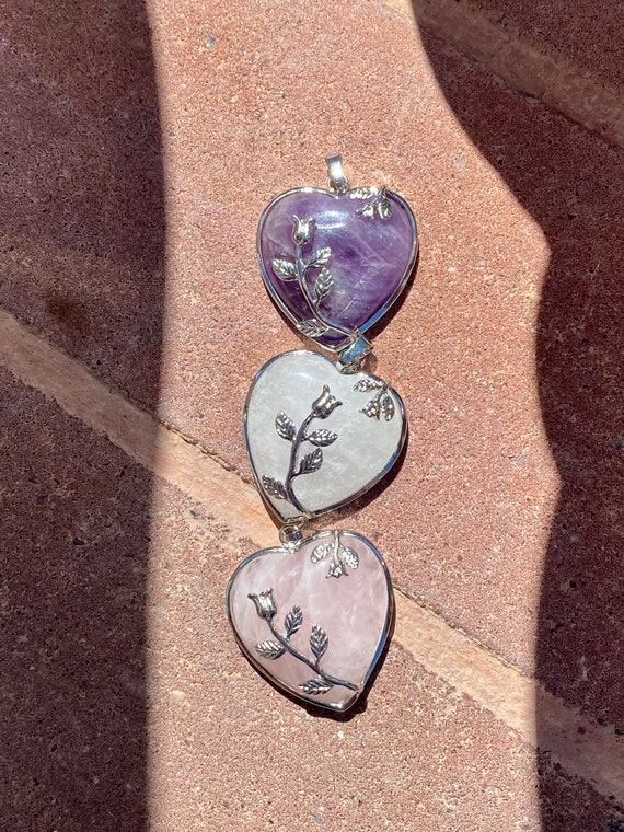 Crystal Heart Pendants - Etsy