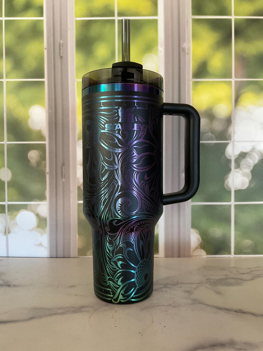 Stanley Chroma Tooled Leather Western Saddle Pattern Adventure Quencher ...