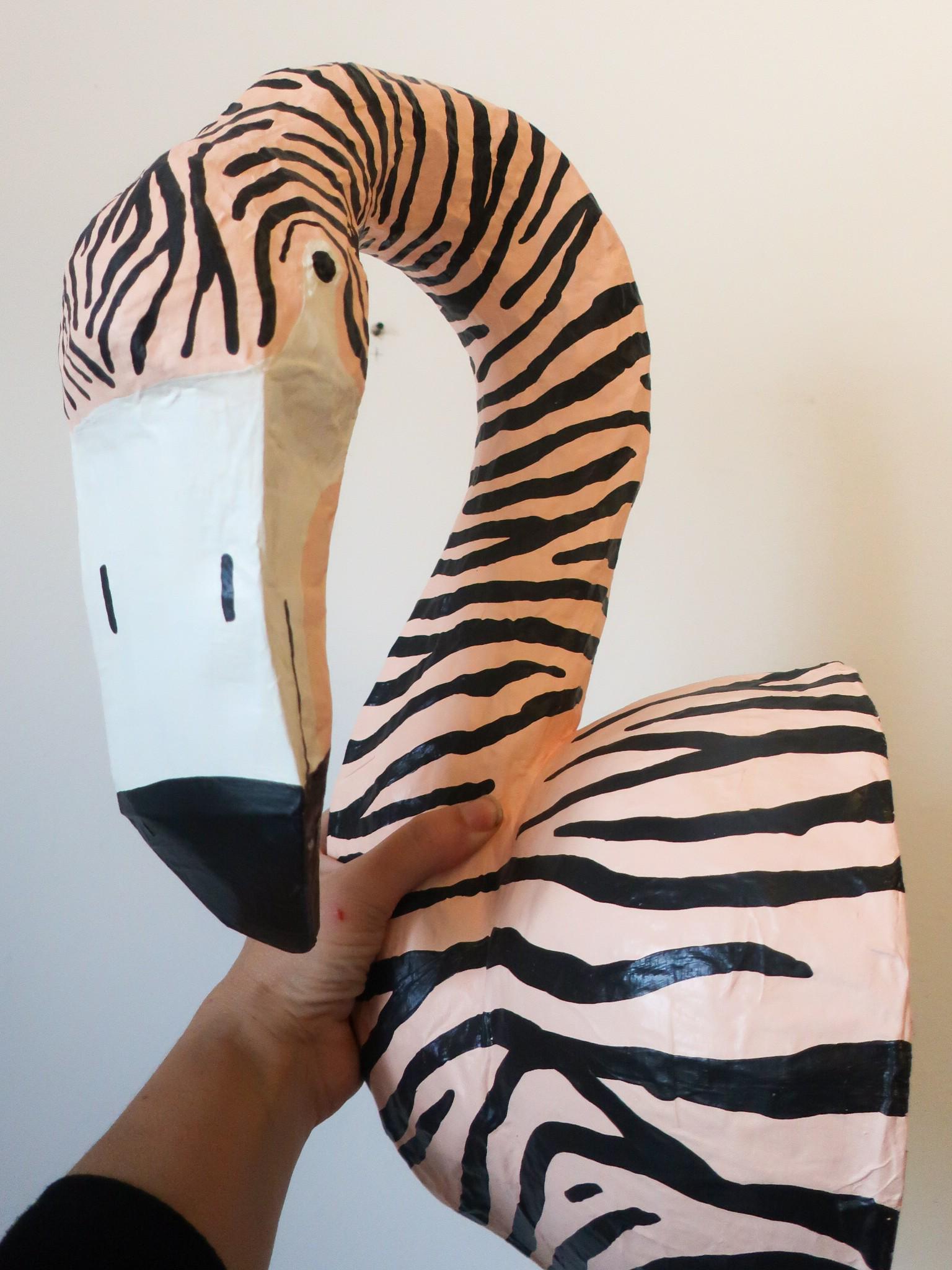 Paper Mâché Flamingo Zebra, Ziggy - Etsy