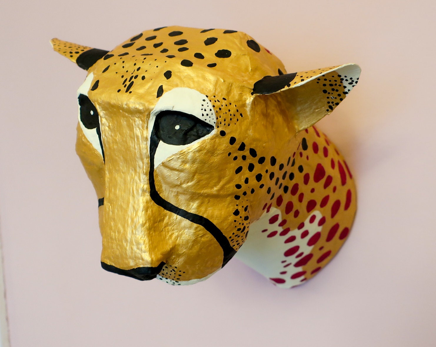 Paper Mâché Cheetah Head, Musa - Etsy