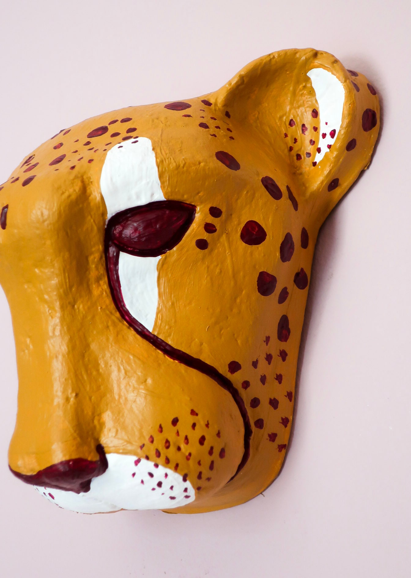 Paper Mâché Cheetah Head Wall Mount, Ella - Etsy