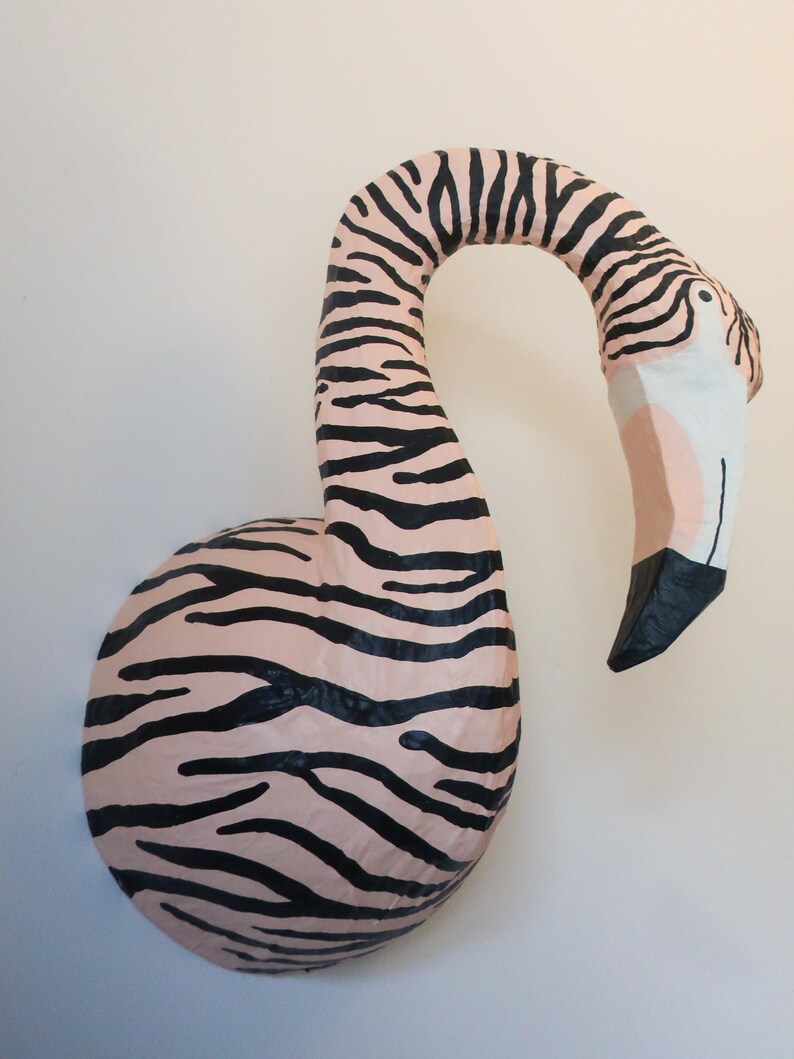 Paper Mâché Flamingo Zebra, Ziggy - Etsy