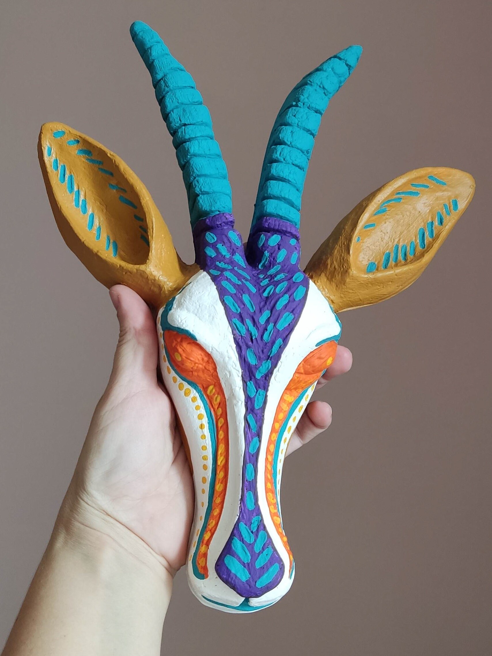 Paper Mâché Gazelle Head Wall Mount, Ola - Etsy