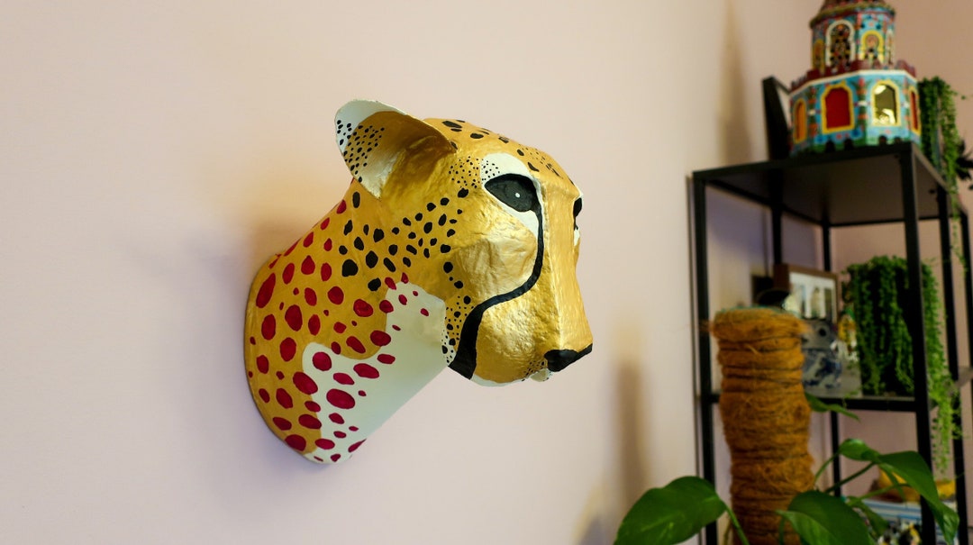 Paper Mâché Cheetah Head, Musa - Etsy
