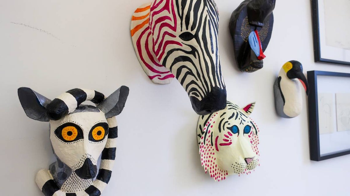 Paper Mâché Zebra Head Amanda | Etsy