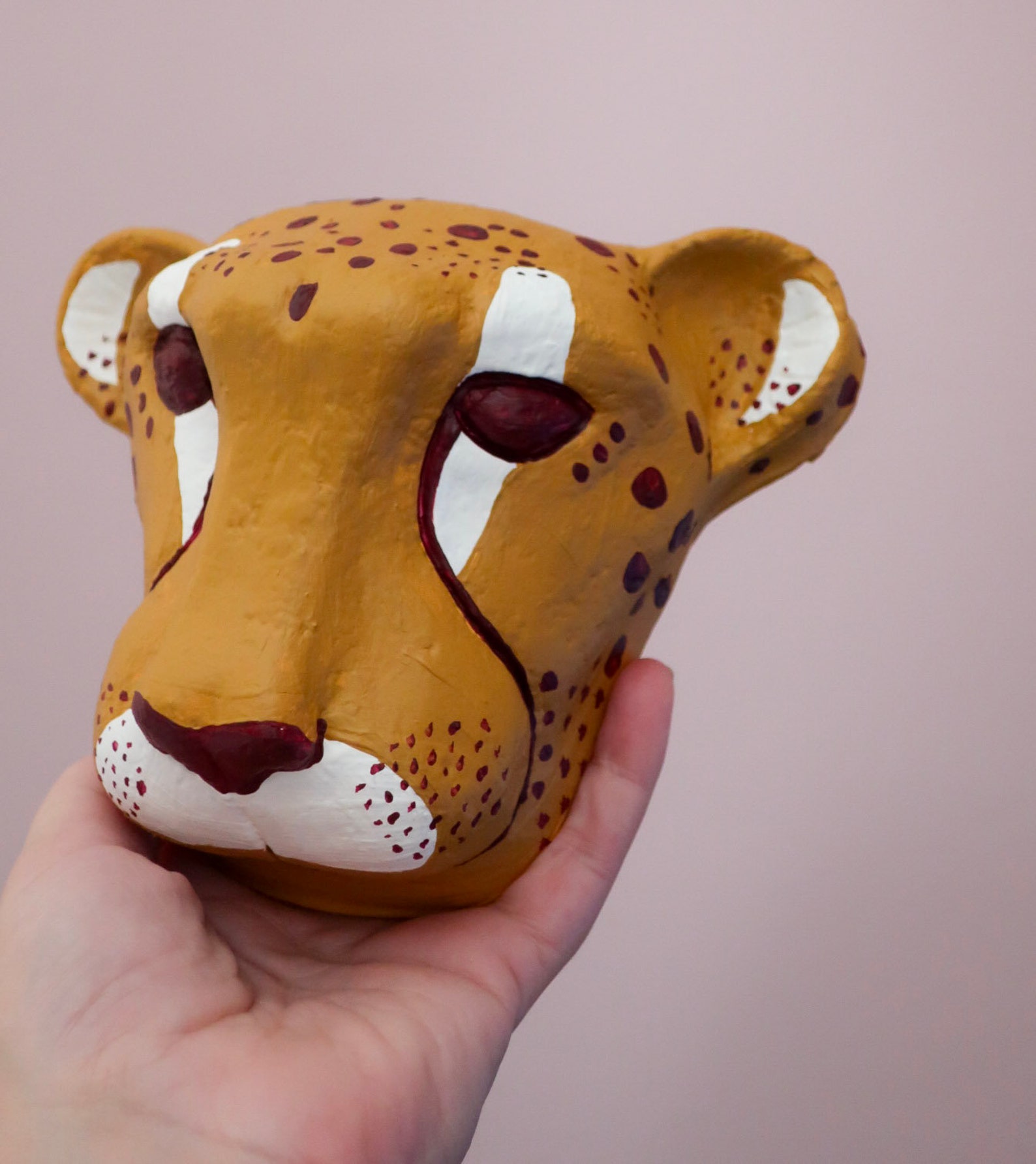Paper Mâché Cheetah Head Wall Mount, Ella - Etsy