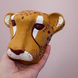Paper Mâché Cheetah Head Wall Mount, Ella - Etsy
