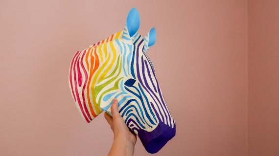 Zebra Head Paper Mache