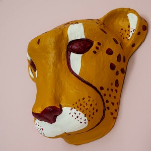Paper Mâché Cheetah Head Wall Mount, Ella - Etsy