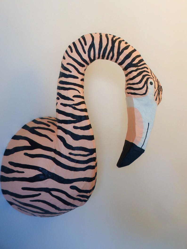 Paper Mâché Flamingo Zebra, Ziggy - Etsy
