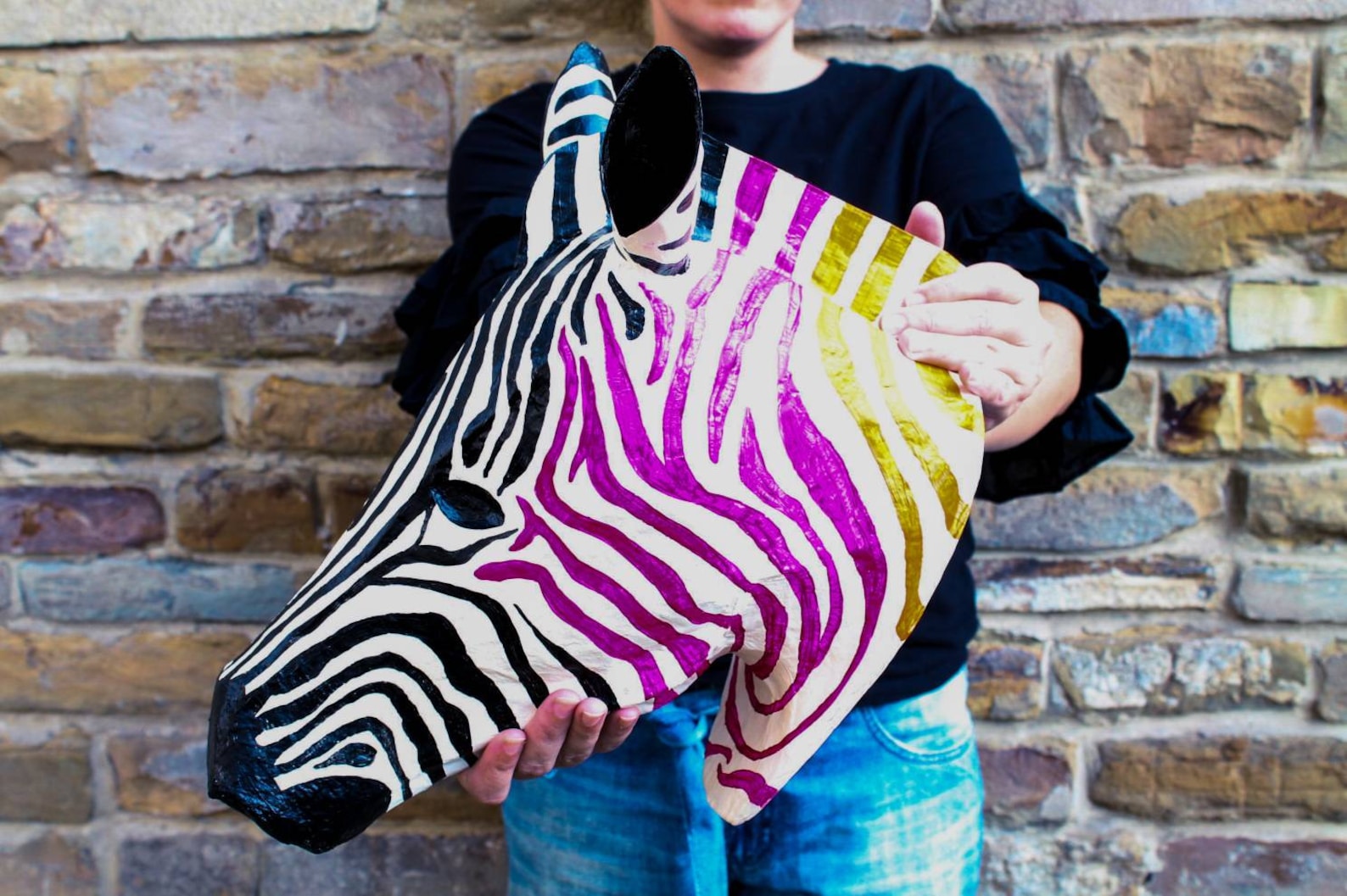 Paper Mâché Zebra Head Amanda | Etsy