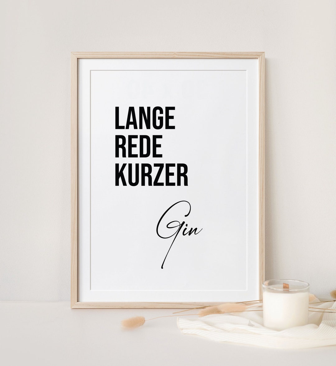 Long Story Short, Gin, Poster Quote for the Home, Typography Picture as ...