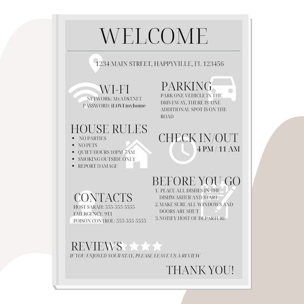 Vacation Rental Welcome - Etsy